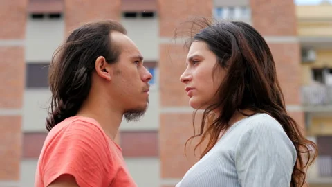 face to face, break up - young couple lo... | Stock Video | Pond5