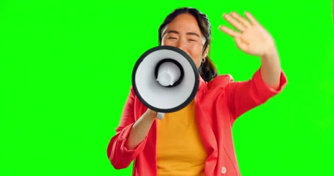 Face, green screen and Asian woman with ... | Stock Video | Pond5
