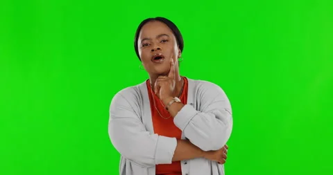 Face, green screen and black woman with ... | Stock Video | Pond5