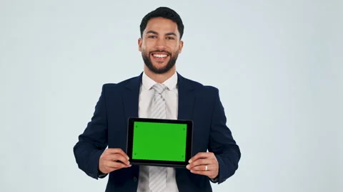 Face, green screen and business man with... | Stock Video | Pond5