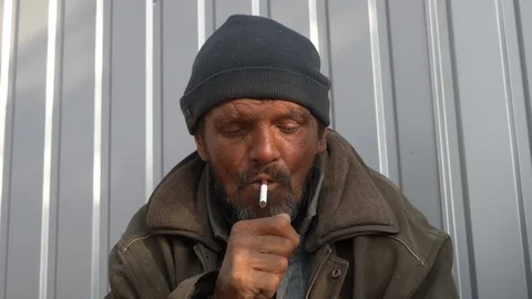 Face of homeless man living on the stree... | Stock Video | Pond5