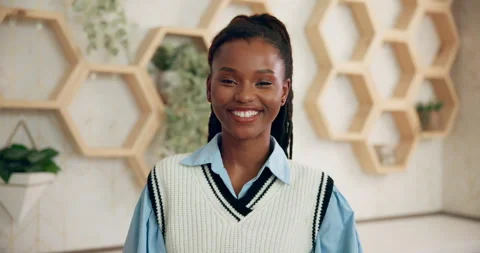 Face, hotel and smile of black woman con... | Stock Video | Pond5