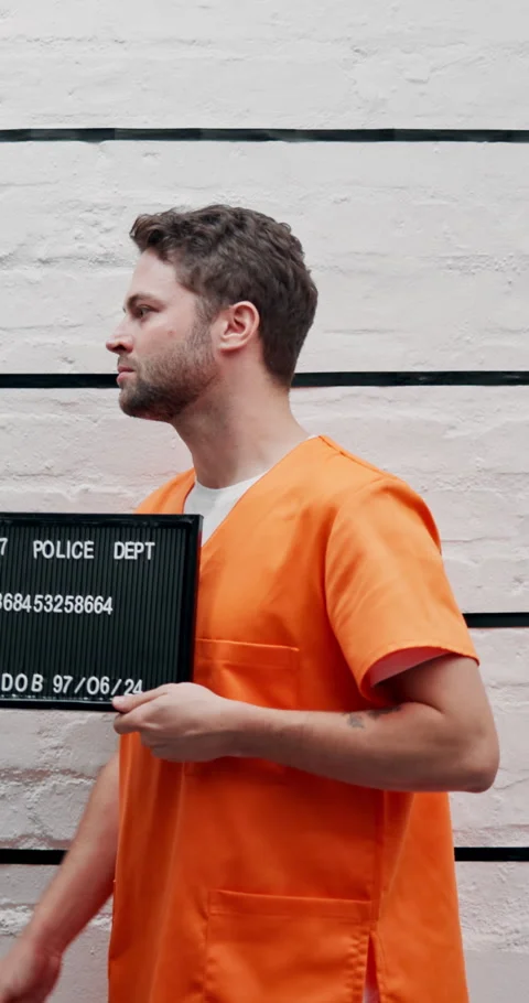 Face, man and mugshot with sign at polic... | Stock Video | Pond5