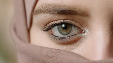 Face of muslim girl wearing traditional ... | Stock Video | Pond5