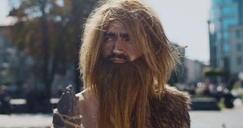 Neanderthal Face In Cave Stock Footage ~ Royalty Free Stock Videos | Pond5