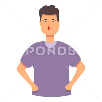 Face nose problem icon cartoon vector. Blood bleeding Illustration ...
