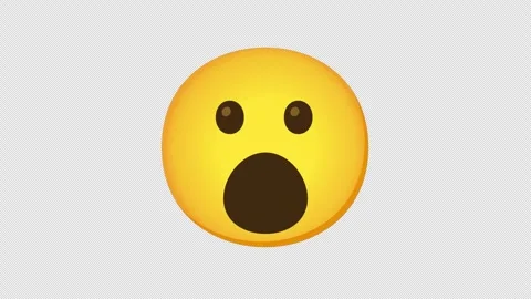 Face with Open Mouth Emoji Animated on a... | Stock Video | Pond5