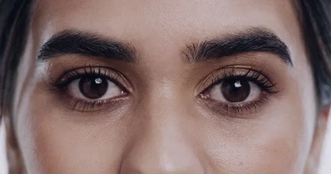 Face, opening eyes and closeup of woman ... | Stock Video | Pond5