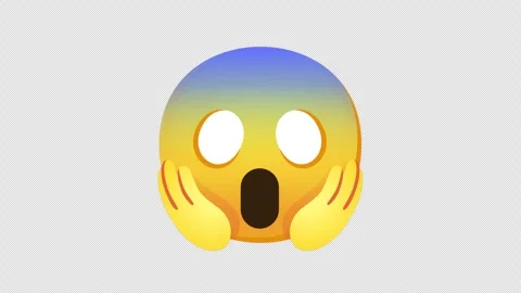 Face Screaming in Fear Emoji Animated on... | Stock Video | Pond5