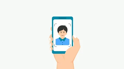 face verification animation using mobile... | Stock Video | Pond5
