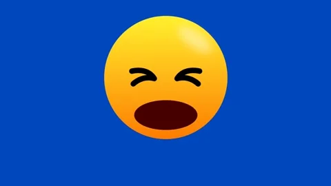 face vomiting emoji animation on blue cu... | Stock Video | Pond5
