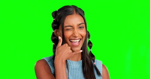 Face, wink and call me with a woman on a... | Stock Video | Pond5