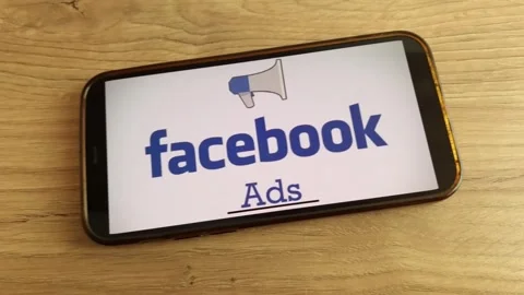 Facebook Ads logo displayed on mobile ph... | Stock Video | Pond5