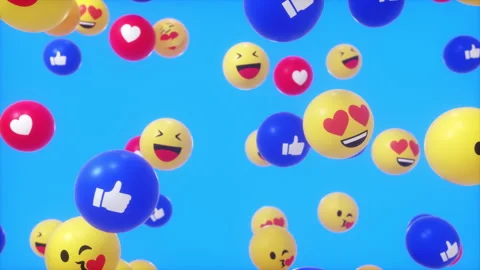 FaceBook Falling Emoji Reactions Loop | Stock Video | Pond5