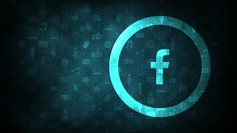 Facebook icon on network background | Stock Video | Pond5