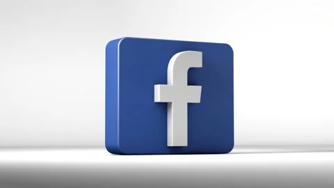 Facebook icon on white background, 3d re... | Stock Video | Pond5
