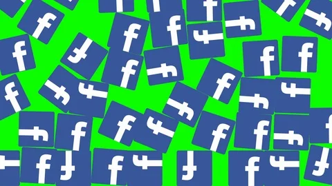 Facebook logo. Many logos are falling do... | Stock Video | Pond5