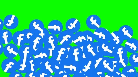 Facebook logo. Many logos are falling do... | Stock Video | Pond5