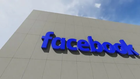 Facebook logo on the wall, Editorial use... | Stock Video | Pond5