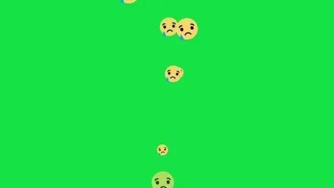 Facebook Sad Emoji Flying Up Animation G... | Stock Video | Pond5