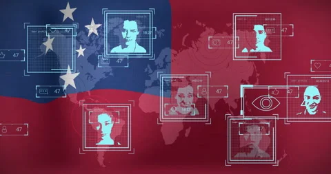 Facial recognition and surveillance anim... | Stock Video | Pond5
