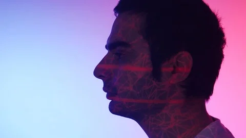 Facial Scanner on The Side Profile of a ... | Stock Video | Pond5