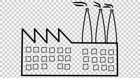 Factory animation with transparent backg... | Stock Video | Pond5