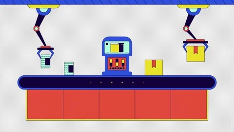 Assembly Line Animation Stock Footage ~ Royalty Free Stock Videos | Pond5