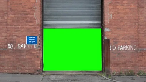 Factory Door Opening And Closing With Al... | Stock Video | Pond5