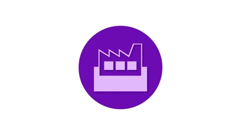 Factory icon purple color simple shape c... | Stock Video | Pond5