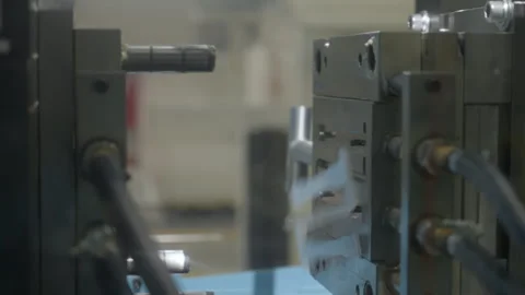 Factory machine shaping the plastic mate... | Stock Video | Pond5
