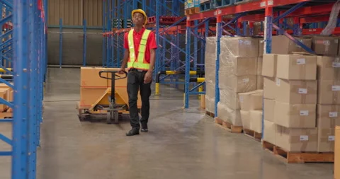 Factory workers deliver boxes and packag... | Stock Video | Pond5