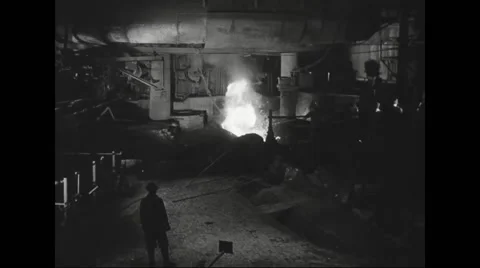 Factory workers smelting iron ore in ste... | Stock Video | Pond5