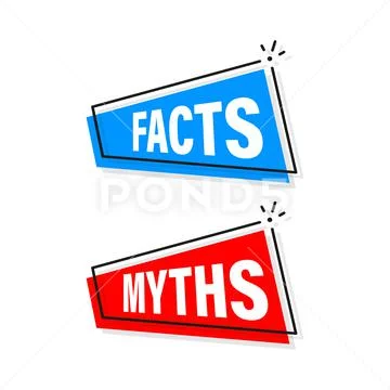 Facts and myths bubble isolated on white background. Symbol, logo ...