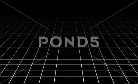 Fading and vanishing grid, mesh 3d abstract background Illustration ...
