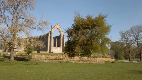 Fading Out Shot of Bolton Abbey Ruins on... | Stock Video | Pond5