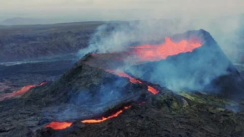 Fagradalsfjall Volcano Crater During Eru... | Stock Video | Pond5