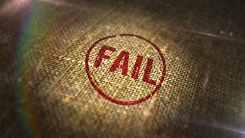 Fail sign stamp on linen sack loop anima... | Stock Video | Pond5