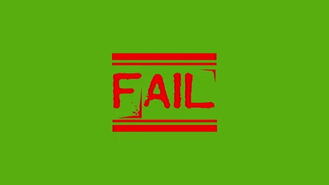 fail stamp animation.isolated on green b... | Stock Video | Pond5