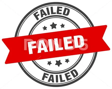 Failed stamp. failed label on transparent background. round sign ...