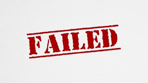 Failed title on red ink stamp animation | Stock Video | Pond5