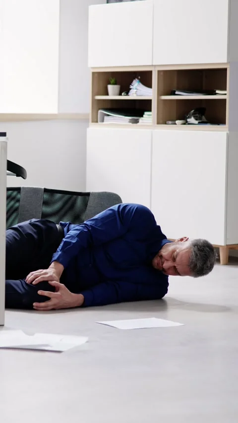 Faint Accident In Office. Fall From Chai... | Stock Video | Pond5
