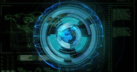 Faint world map and scrolling text start... | Stock Video | Pond5