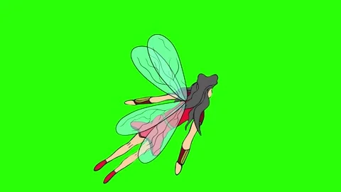 fairy red flying green screen | Stock Video | Pond5
