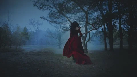 Fairy tale Gothic scared girl running aw... | Stock Video | Pond5
