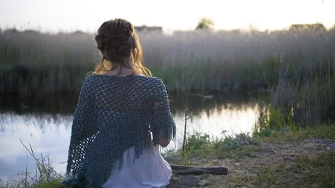 Fairy Tale Princess Bride Walking alone ... | Stock Video | Pond5