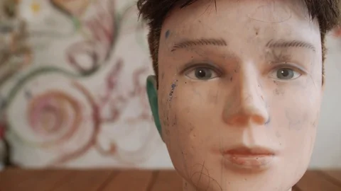 Fake abstract dummy head close up stock ... | Stock Video | Pond5