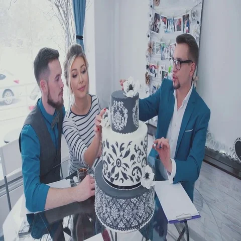 Fake Cake foam. Mock wedding cake. Choos... | Stock Video | Pond5