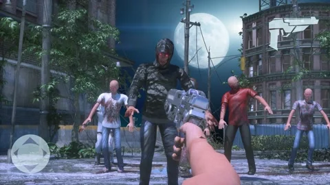 Fake zombie shooter video game gameplay ... | Stock Video | Pond5