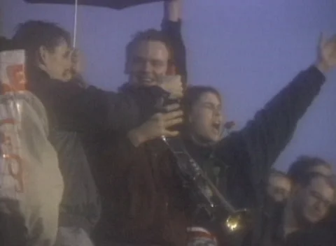 Fall of the Berlin Wall 1989 | Crowd Sin... | Stock Video | Pond5